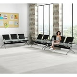 PU Leather Office Guest Reception Chair Set of 3 Pieces with Armrest ...