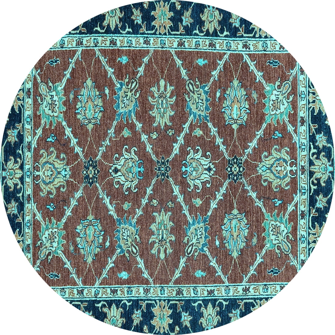 Ahgly Company Indoor Round Abstract Light Blue Modern Area Rugs, 6 ...
