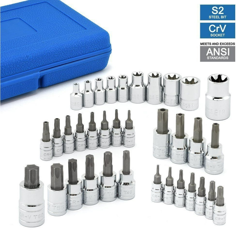 Torq Bit and External Torq Socket 35pc Set - Walmart.com - Walmart.com