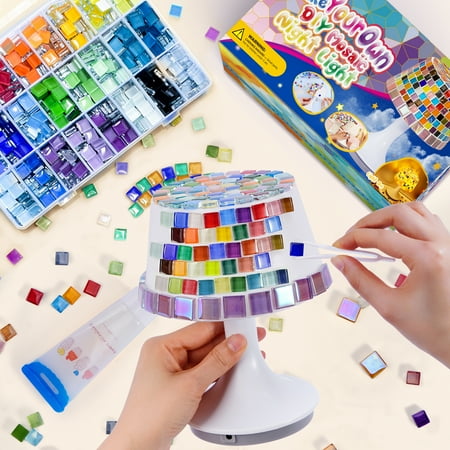 Make Your Own Mosaic Night Light Kit, DIY Lamp Arts and Crafts Kit for ...