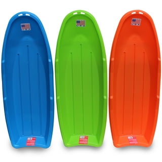 Superio Pack of 4 Toboggan Snow Sleds for Kids and Adults, 48" Heavy ...