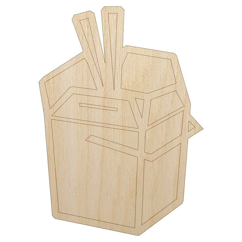 Chinese Food Take Out Away Doodle Wood Shape Unfinished Piece Cutout ...