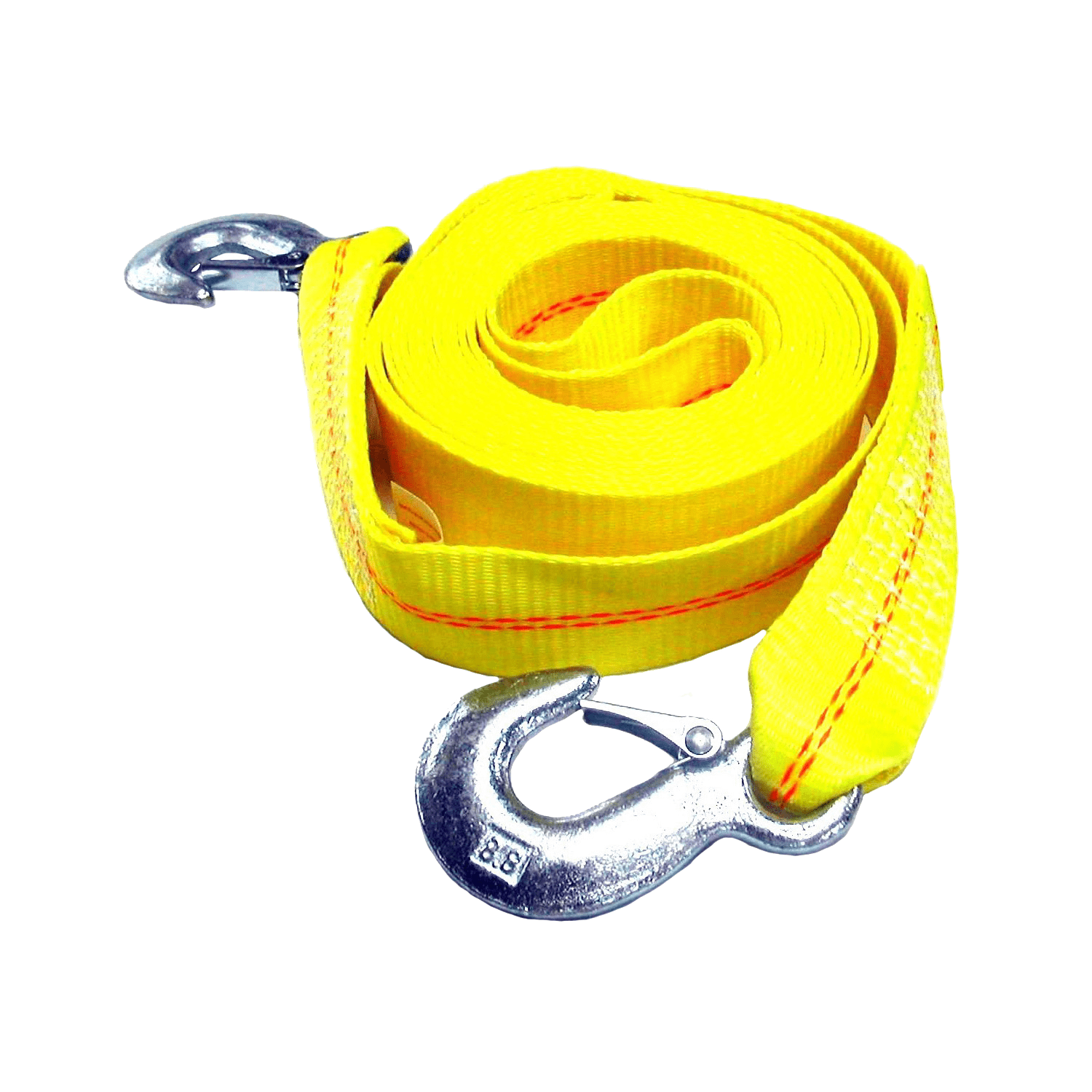 HFS (R) 4.5 Ton 2 inch x 30 ft. Polyester Tow Strap Rope 2 Hooks 9000lb ...