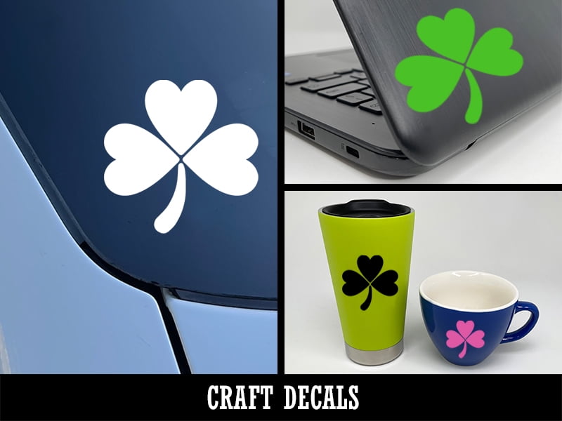 Three Leaf Clover Shamrock Craft Vinyl Indoor Outdoor Decal Sticker ...