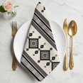 Cloth Napkins Set of 8 Beige Bohemian Cocktail Napkins Boho Rhombus ...