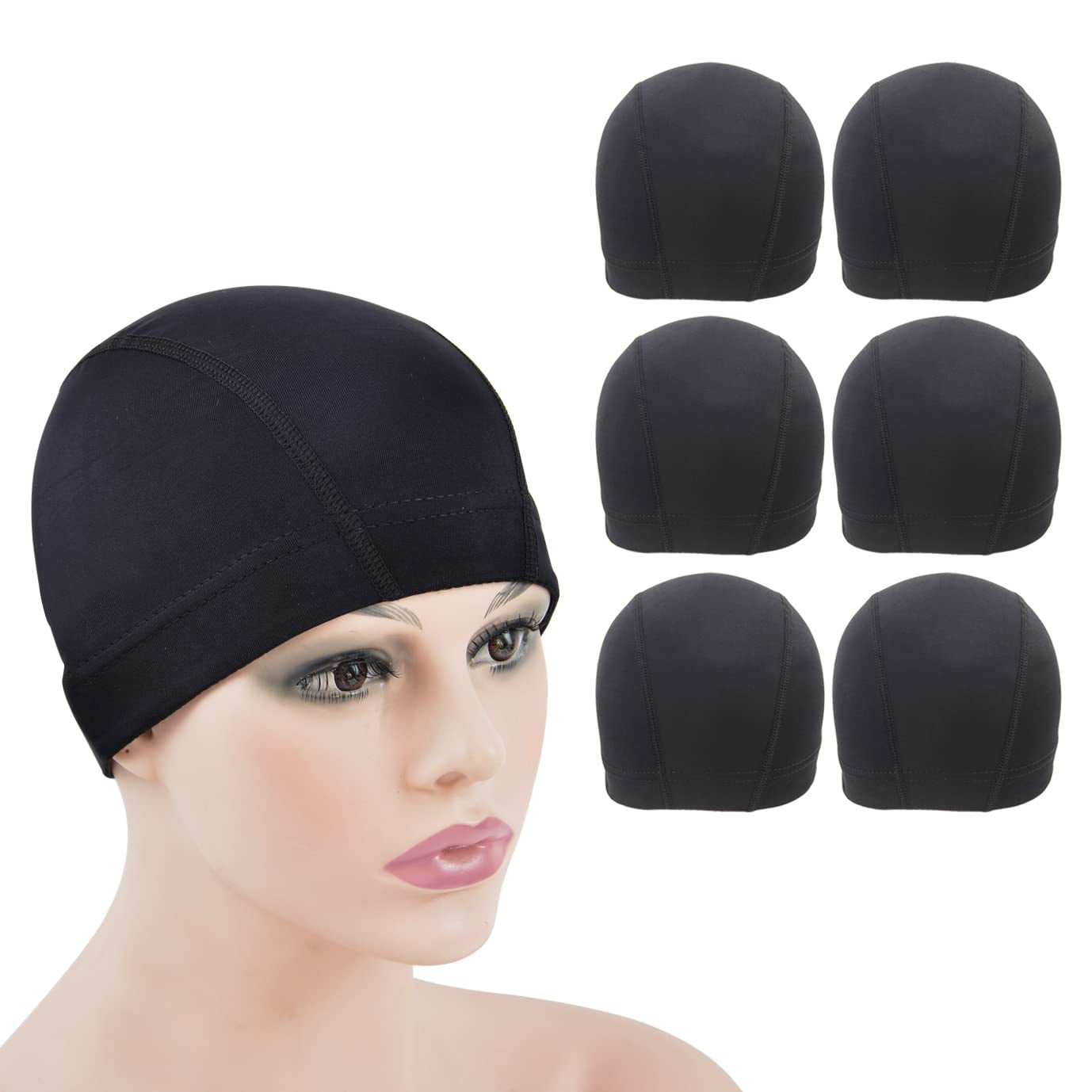 6 Pcs Dome Cap Wig Caps for Making Wig Stretchy Wig Cap with Wide ...