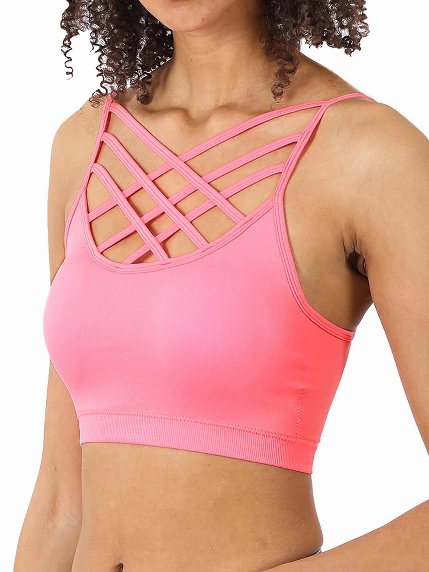 Zenana Women And Plus Comfort Seamless Crisscross Front Strappy Bralette