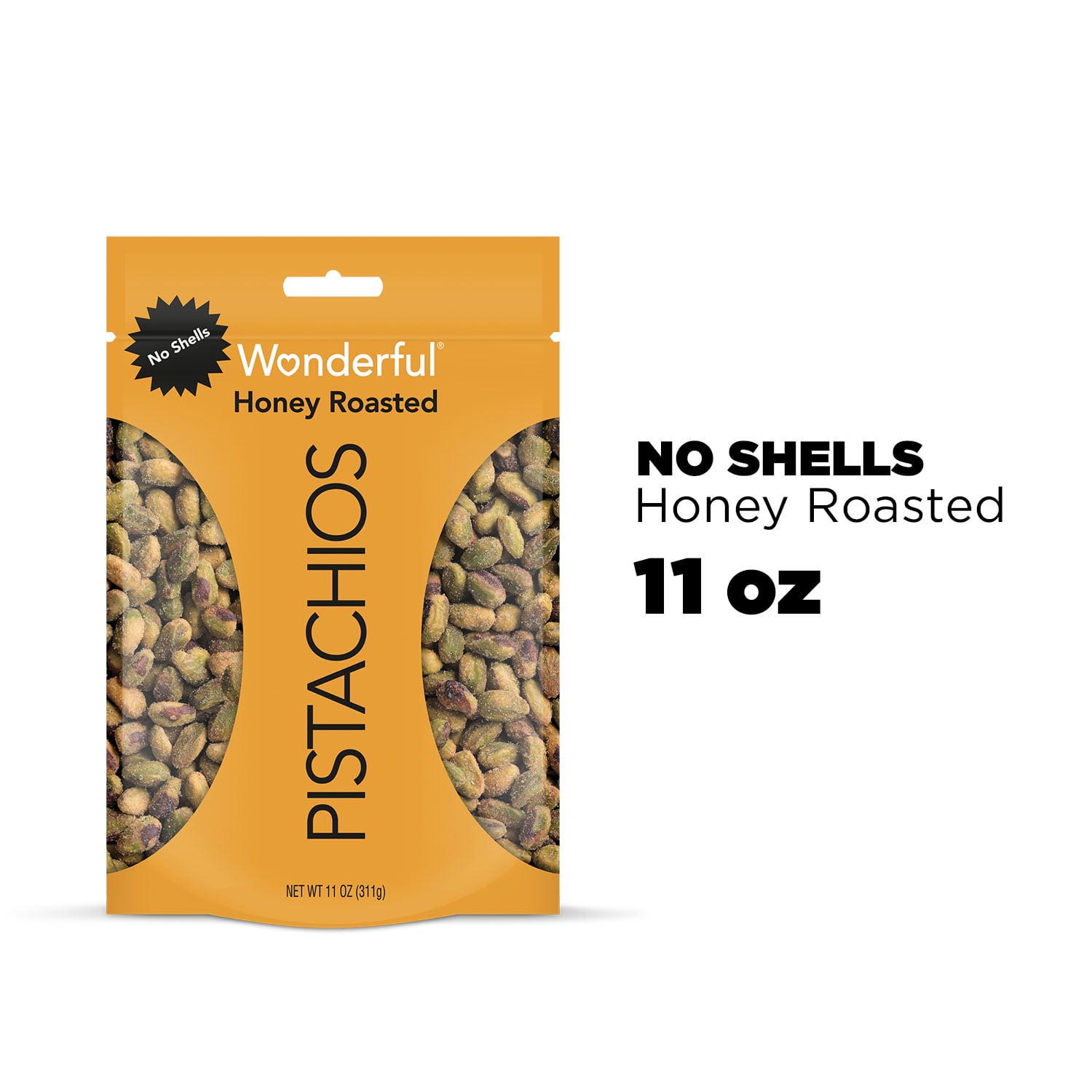 Wonderful Pistachios, No Shells, Honey Roasted, 11 Ounce Resealable ...