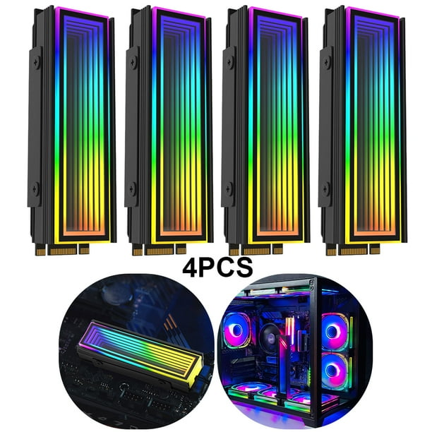 DQrwqpou Disipador Calor M.2 Nvme 5V 3PIN ARGB SSD Cooler AURA Sync para M.2 2280 (Negro ...