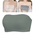 Aellinatey Women's Invisible Nylon Strapless Bra Padded Lift Wireless ...