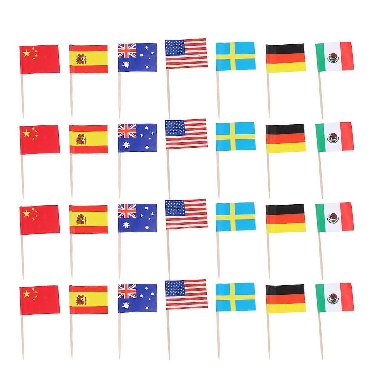 Mini Countries Toothpick Flags Cake Dessert Toothpicks Theme Parties 7* ...