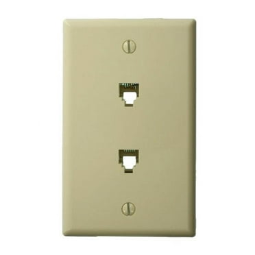 Leviton Decora Dual Phone Jack Wall Plate Ivory 40949-ID - Walmart.com