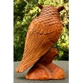 12" Large Solid Wooden Handmade Owl Statue Handcrafted Figurine Art ...
