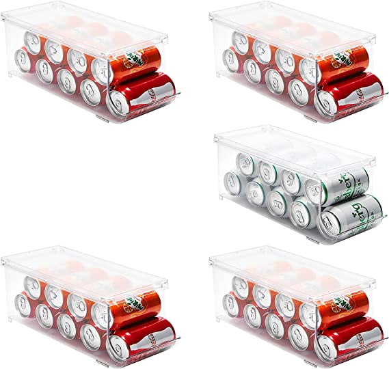 Jinamart Pop Soda Can Organizer Bin and Dispenser with LID ...