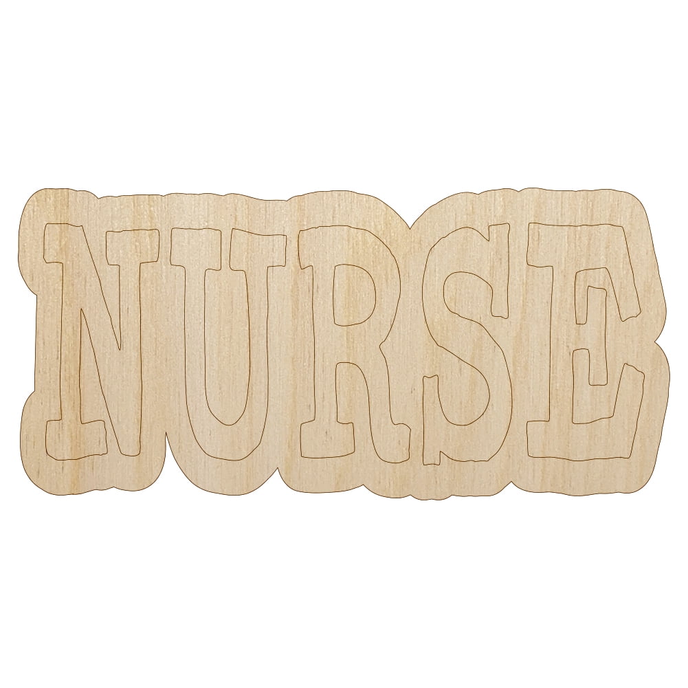 Nurse Fun Text Wood Shape Unfinished Piece Cutout Craft DIY Projects ...