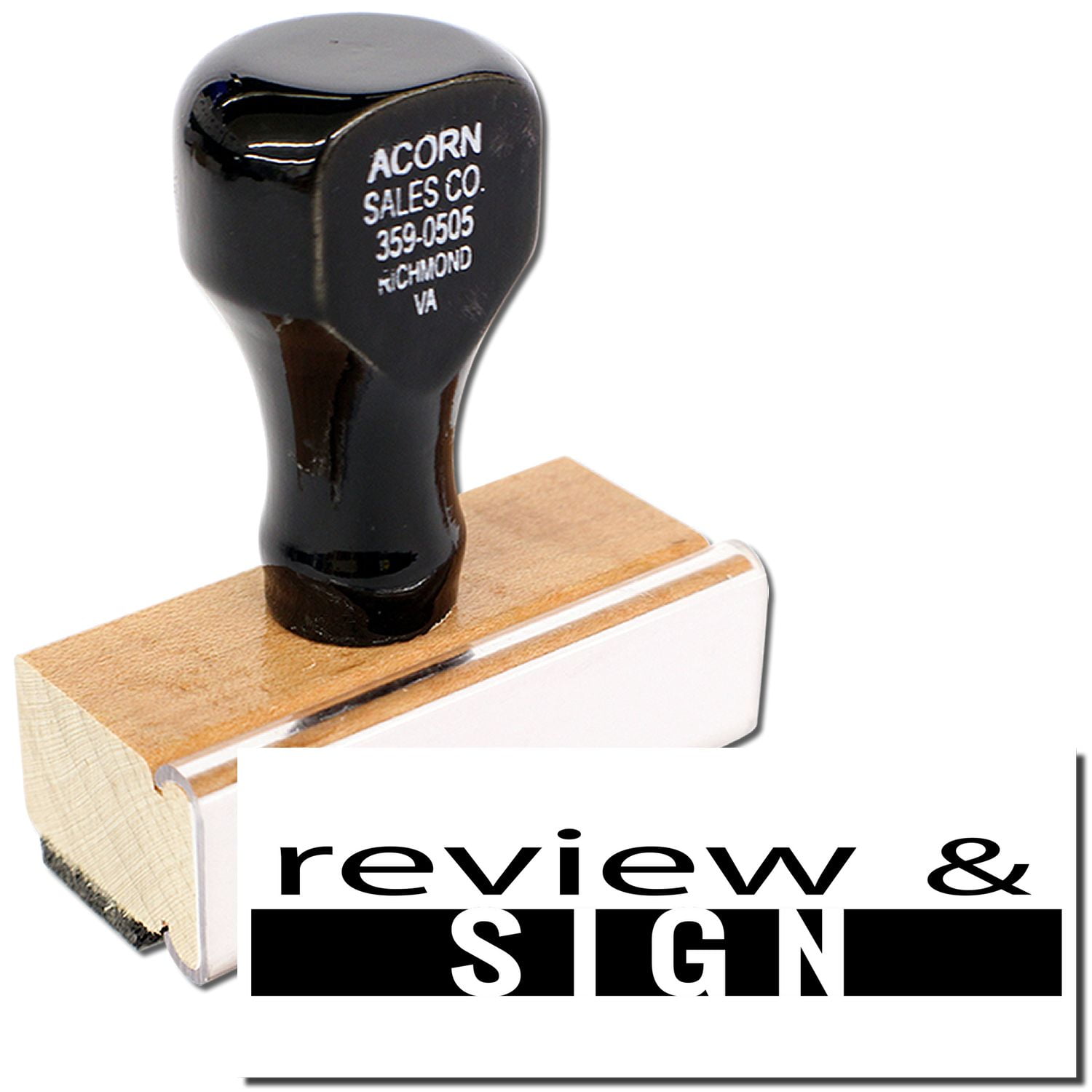 Review and Sign Rubber Stamp, Wooden Handle Rubber Stamp, Laser ...