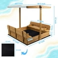 Gowoodhut 47''L Wooden Sandbox with Lid & Adjustable Roof - Walmart.com