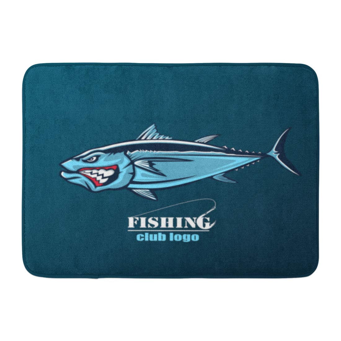 GODPOK White Aquatic Black Saltwater Angry Tuna Fish Fishing Emblem Big ...