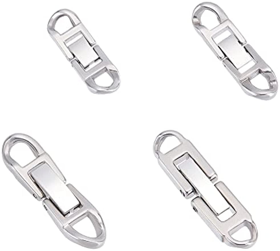 4pcs Stainless Steel Fold Over Clasp Extender Fold Over Bracelet Clasp ...