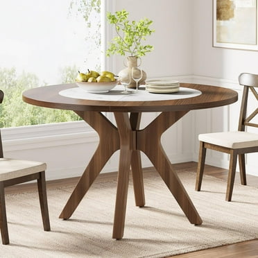 Baxton Studio Kenji Dark Brown Finished 48-Inch-Wide Round Wood Dining ...