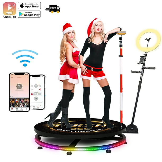 HARZHI 360 Photo Booth Machine 31.5" App/Remote Control with Selfie ...