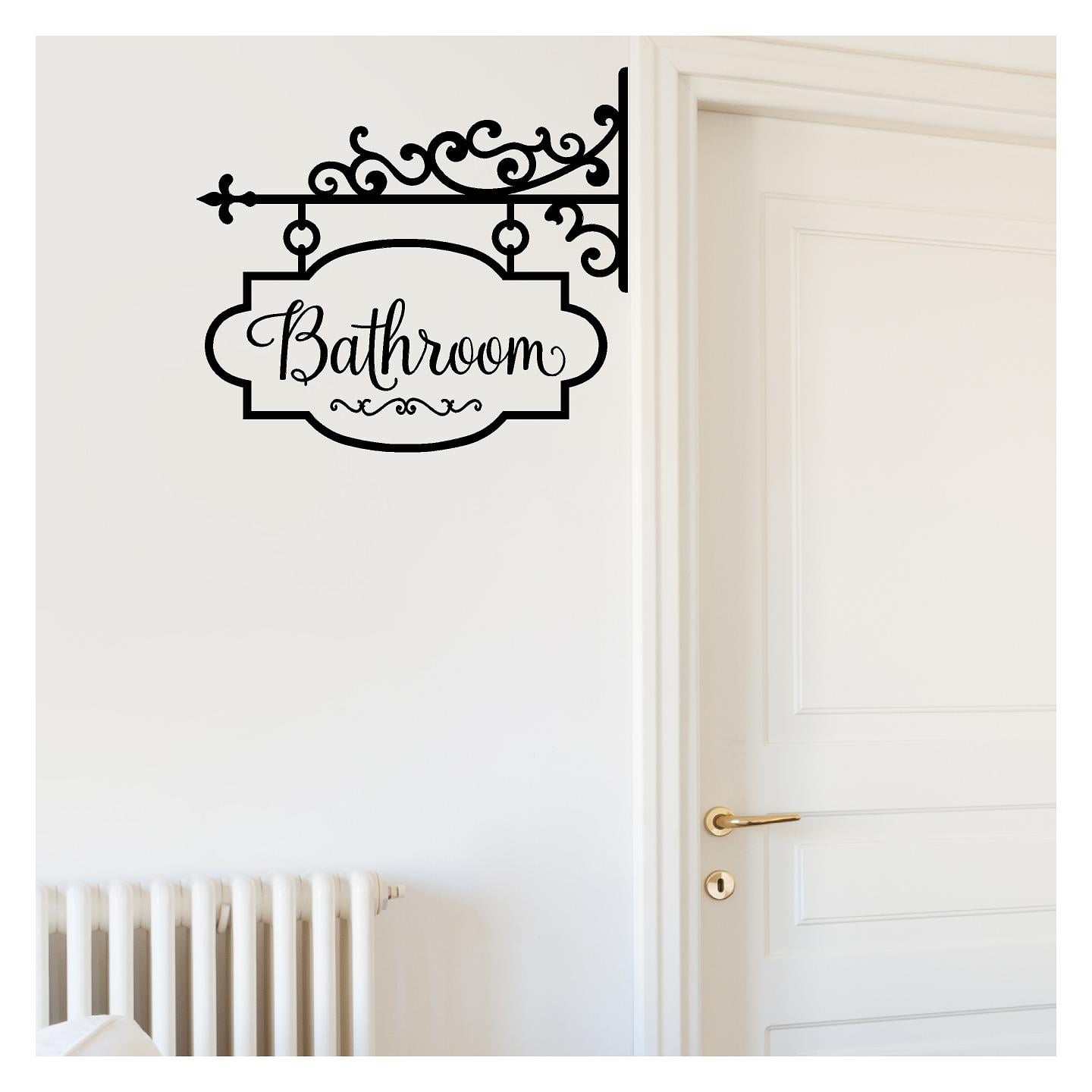 Bathroom Hang Sign Vinyl Lettering Wall Decal Sticker Bathroom Door ...