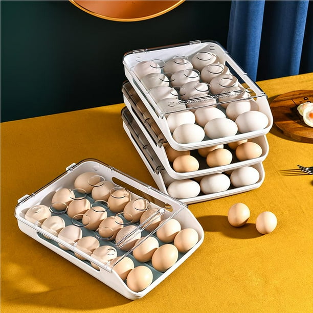Automatic Rolling Egg Box Large Storage Capacity Kitchen Egg Container ...
