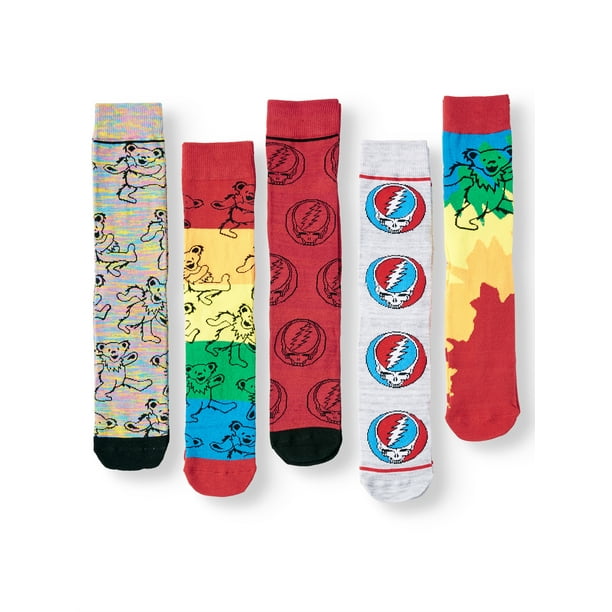 Grateful Dead - Men's Grateful Dead 5-Pack Socks - Walmart.com ...