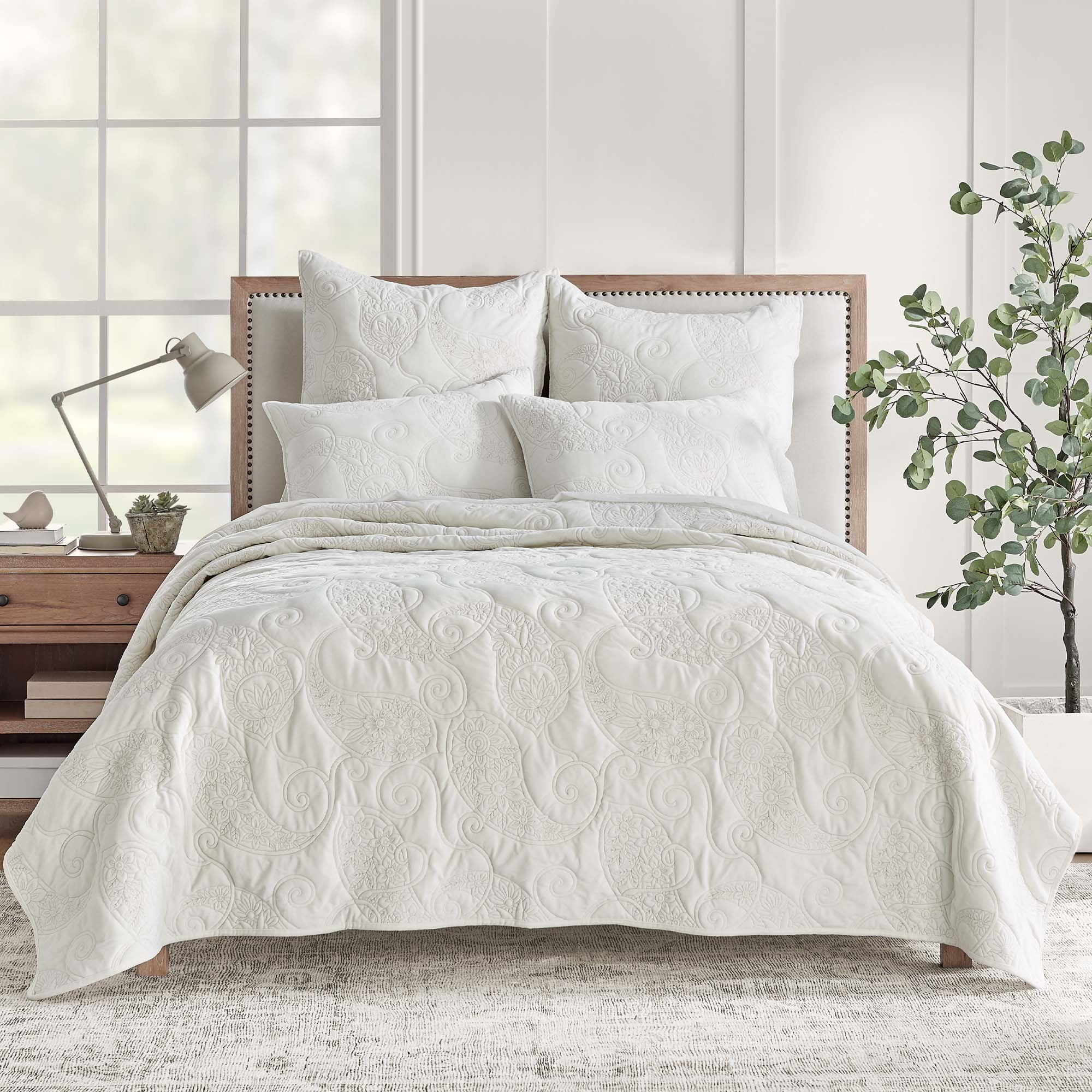 Levtex Home - Cream Velvet Quilt Set - Twin Quilt and One Standard Sham ...