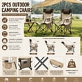 2 Pack Adjustable Folding Camping Chairs with Cup Holder, Side Pocket ...