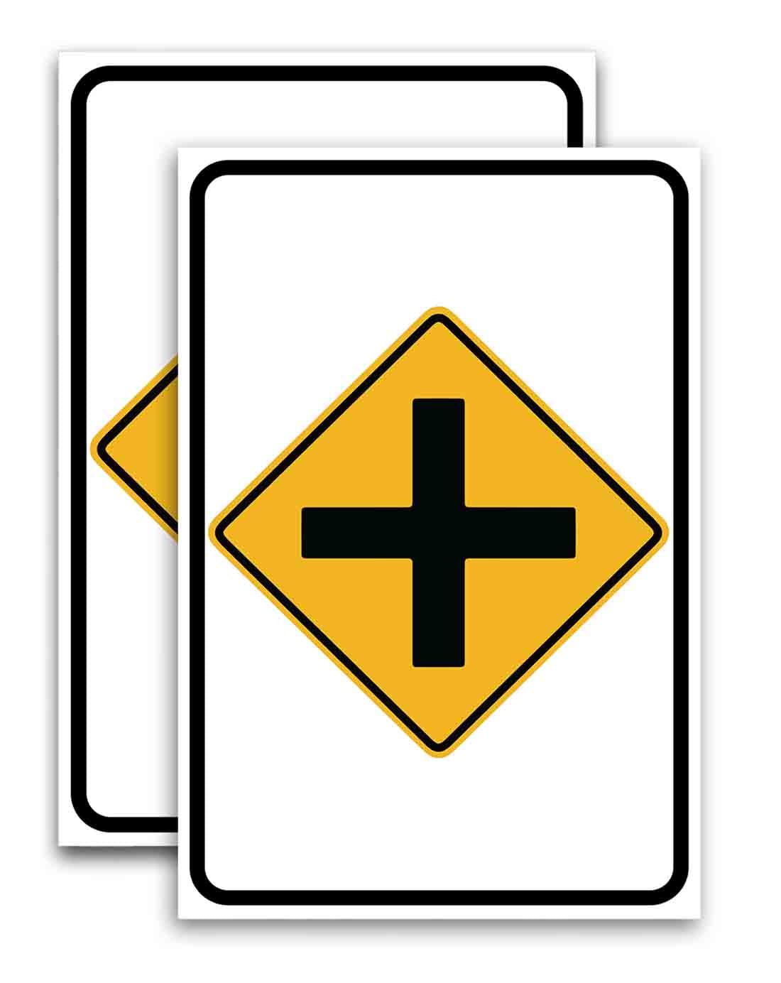 Cross Road Ahead (24" X 36") Vinyl Decal Only (Pack of 2) |Sign|Sticker ...