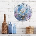 10" Artistic Round Wall Decorative Desk Clock Crystal Ball and Scallop ...