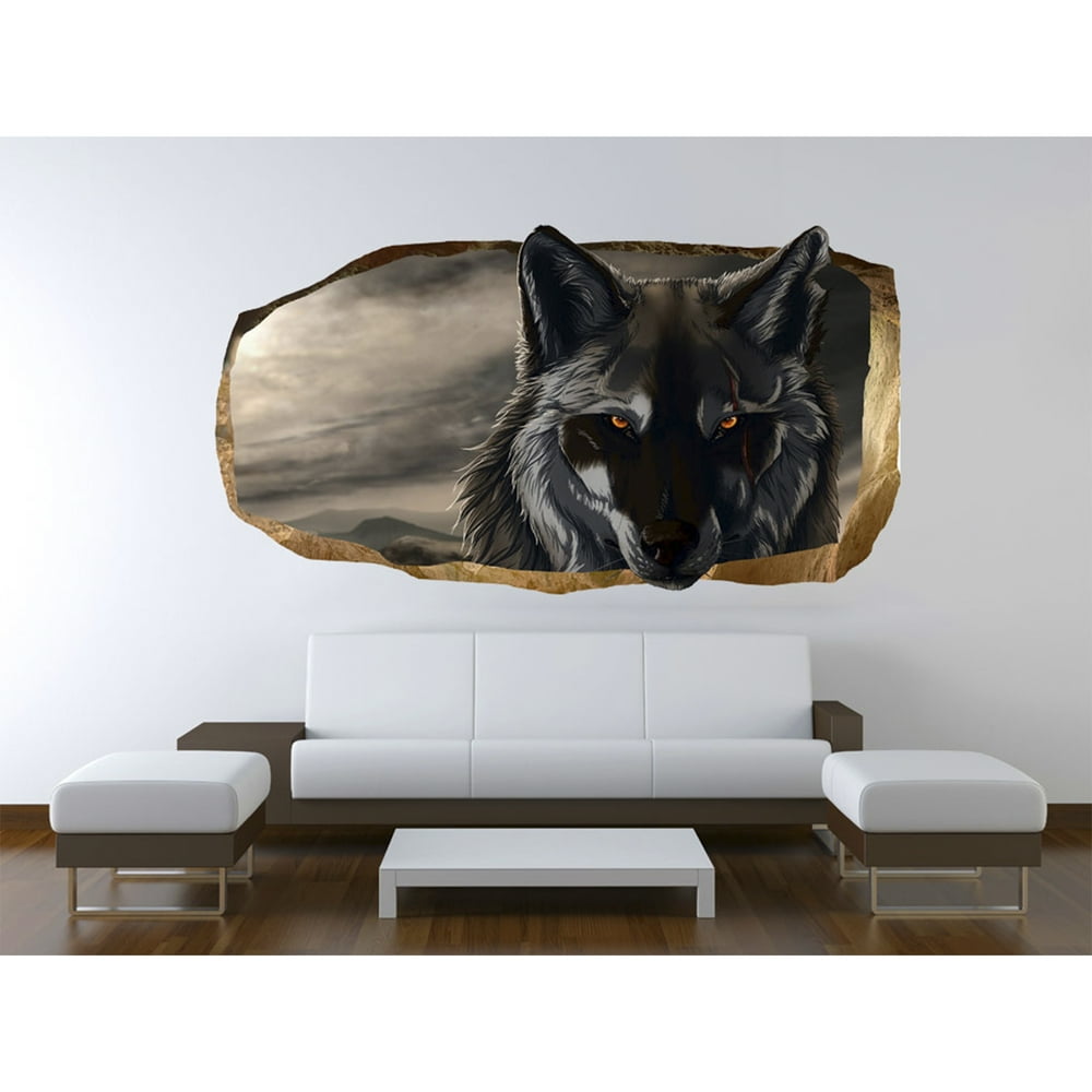 Startonight 3D Mural Wall Art Photo Decor Wolf Amazing Dual View ...