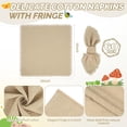 60 Pack Caramel Cotton Cloth Napkins 16x16 Inch with Fringe Washable ...