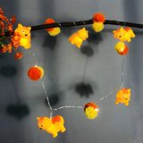 Battery Powered Pom Poms Yellow Cat String Lights 5.4FT 10LEDs Cat ...