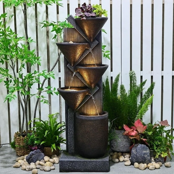 Outdoor Fountains and Indoor Waterfalls 4 Floor-Standing Water Fountain ...