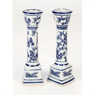 Blue Floral Candle Stick, Pack of 2 - Walmart.com