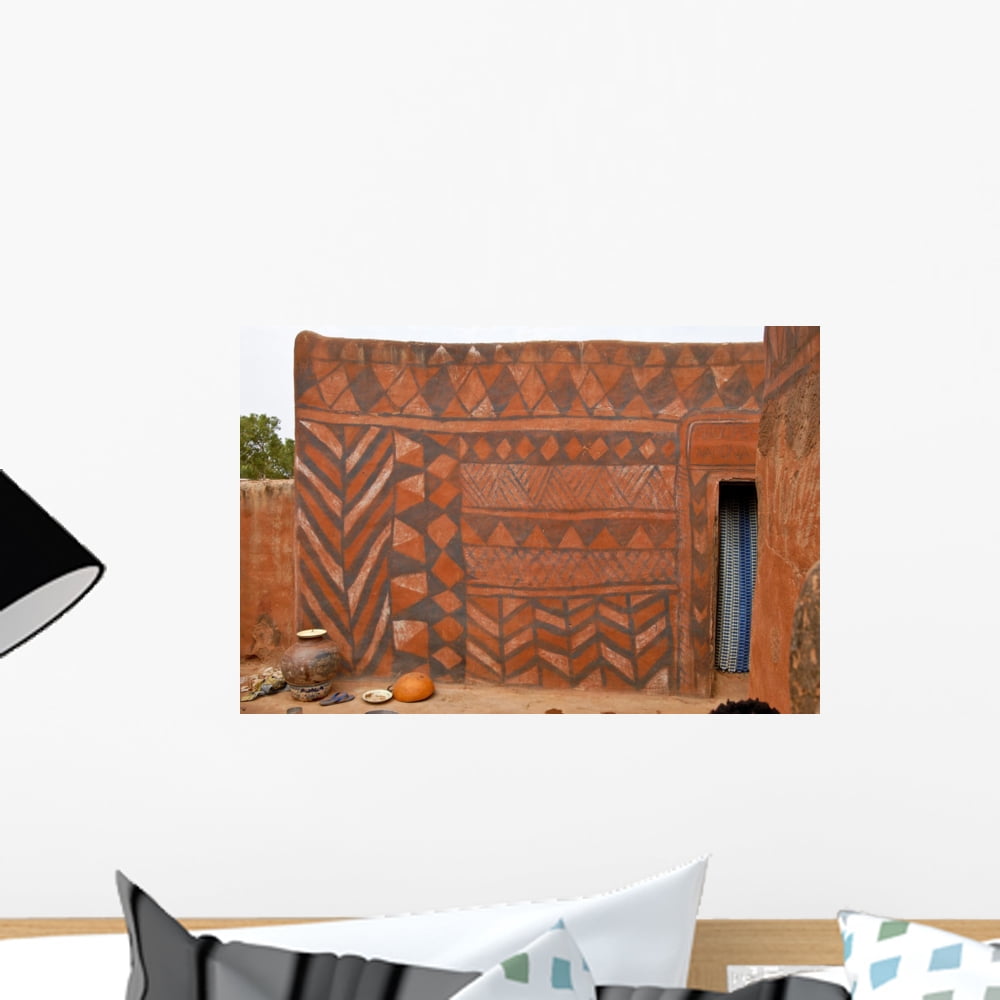 Wall with African Tribal Wall Mural by Wallmonkeys Peel and Stick ...