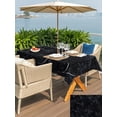 Black Texture Rectangle Outdoor Tablecloth with Umbrella Hole Abstract ...