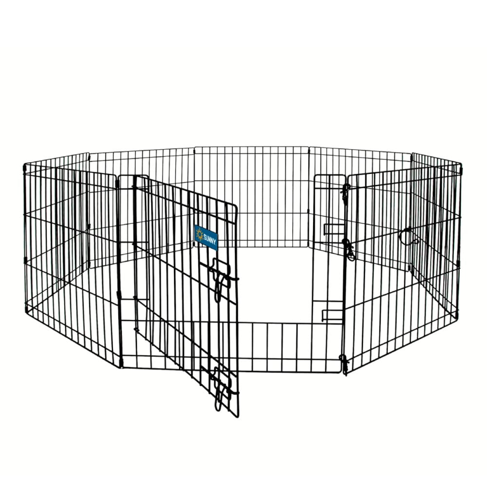 Corral Metalico Plegable P/Perro C/8 Paneles Negro Sunny | Bodega ...