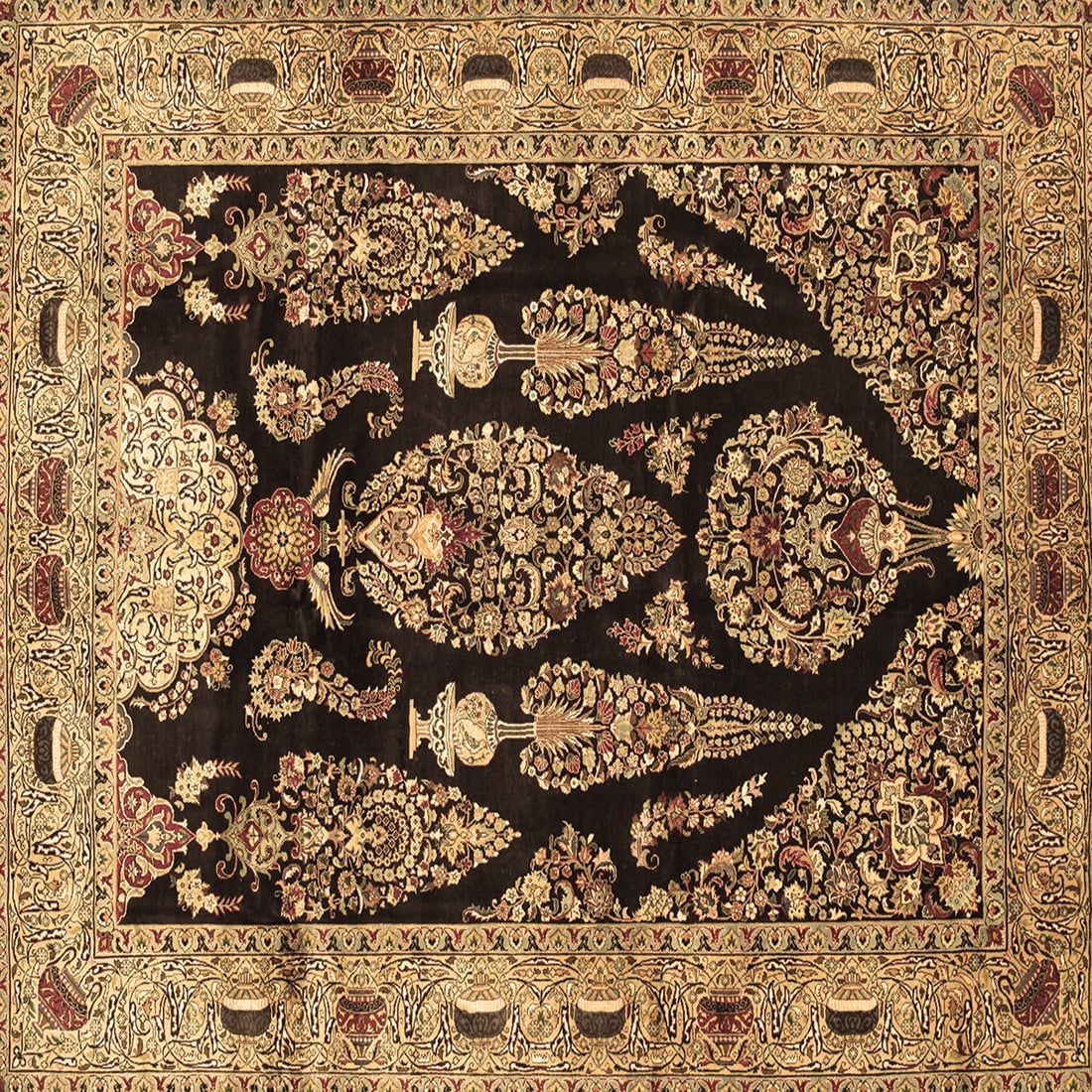 Ahgly Company Indoor Square Persian Brown Traditional Area Rugs, 6 ...