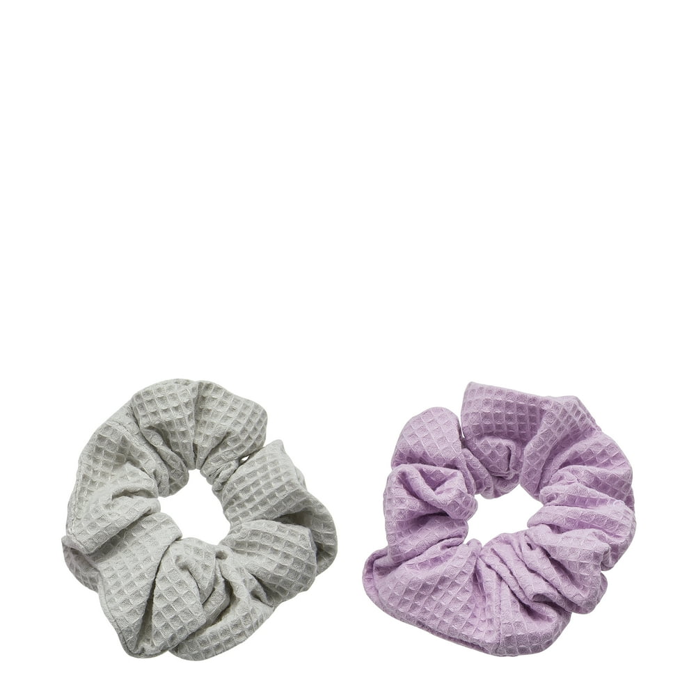 Hairitage Stylish Waffle Hair Scrunchie Purple and Gray, 2 PC - Walmart ...