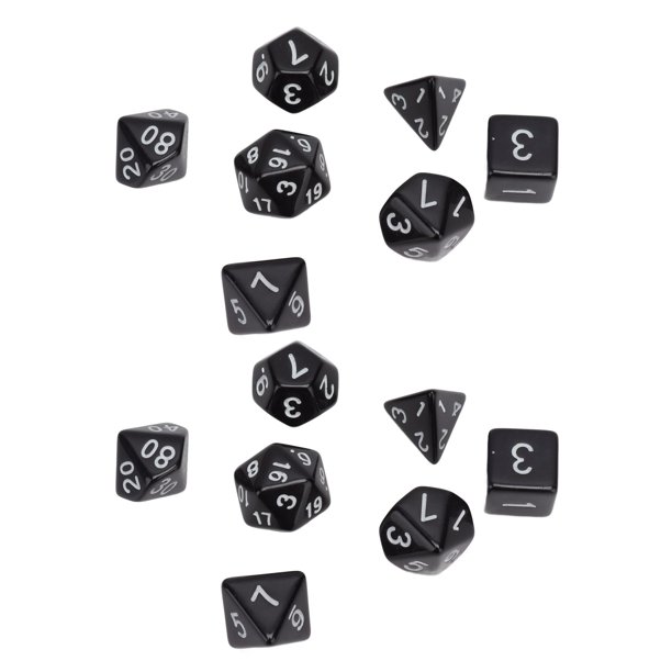 Dados Multifacéticos ANGGREK Juego De Mesa Plástico Negro Antioxidación ...