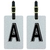 Letter M Initial Sprinkles Black White Luggage Tags Suitcase ID, Set of ...