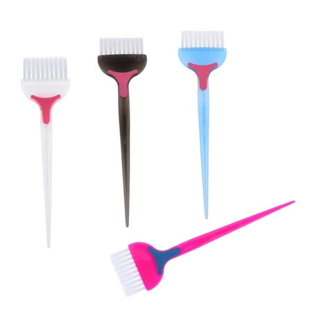 4pcs Pink/Blue/Black/White Hair Dye Coloring Brushes Kit Tapered Handle ...