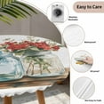 Spring Flower Round Fitted Tablecloth with Elastic Edge Retro Blue Red ...