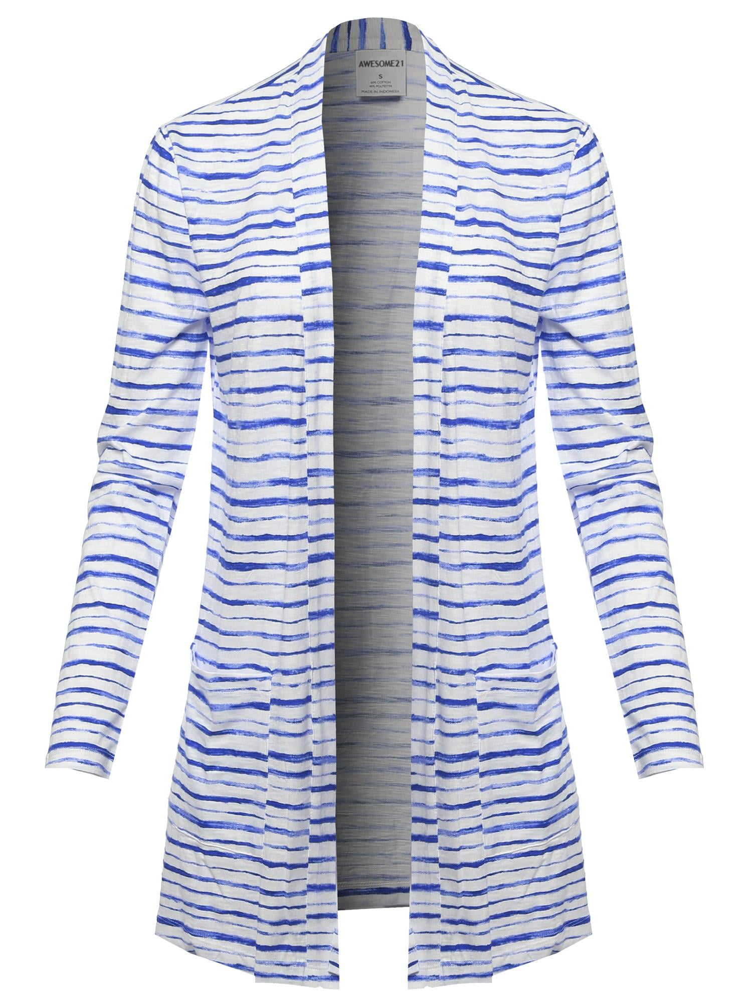 FashionOutfit Women's Casual Lightweight Open Front Cotton Cardigan ...