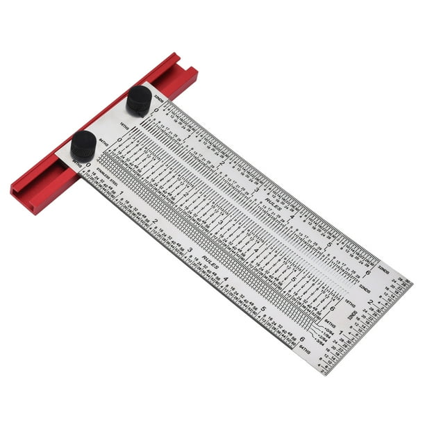 Regla de orificio tipo T, regla de trazado de acero inoxidable con ...