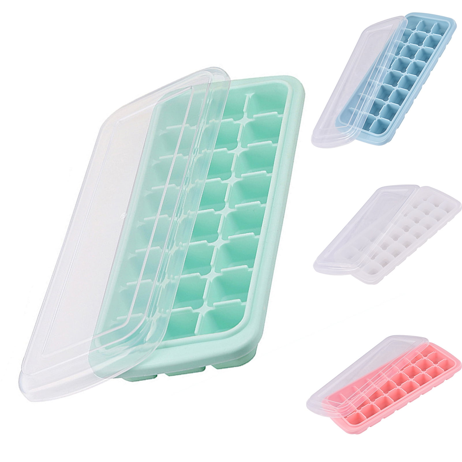 Ice Cube Trays with Lids, Food Grade Silicone Ice Cube Mold, 24 Cubes ...