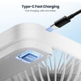 7-inch Portable Battery Fan with 10000mAh, Ultra-thin Digital Display ...